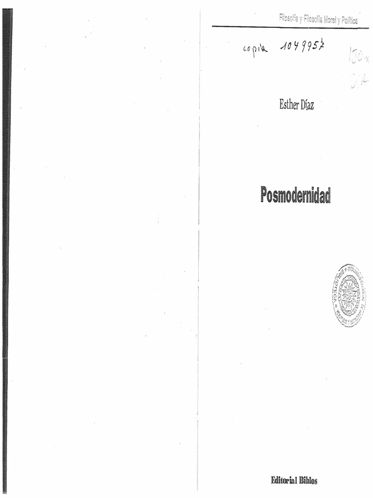 Diaz Esther - Posmodernidad | PDF | Modernidad | Período moderno temprano