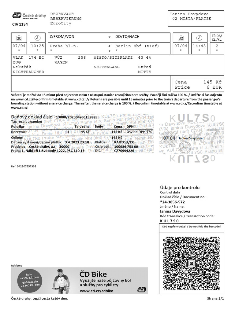 Cena Price 145 KČ 6 Eur: Třída/ CL./KL | PDF