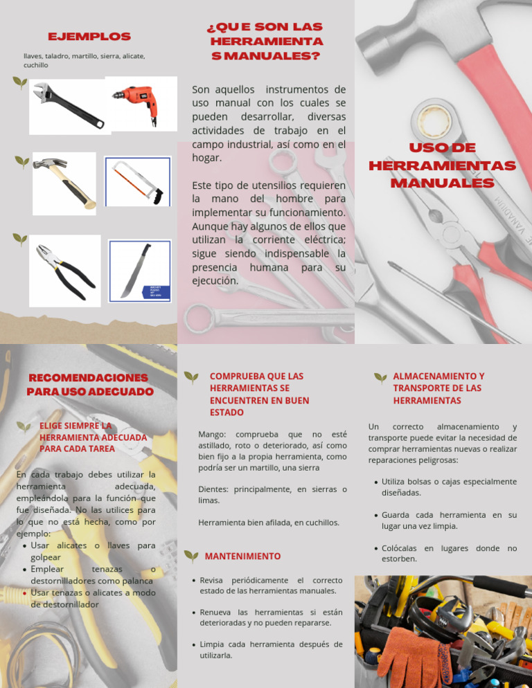 Folleto Uso de Herramientas 2023 | PDF | Herramientas | Cuchillo