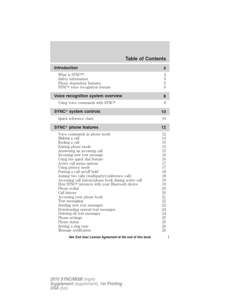 Sync Manual | PDF | Telephone | Bluetooth