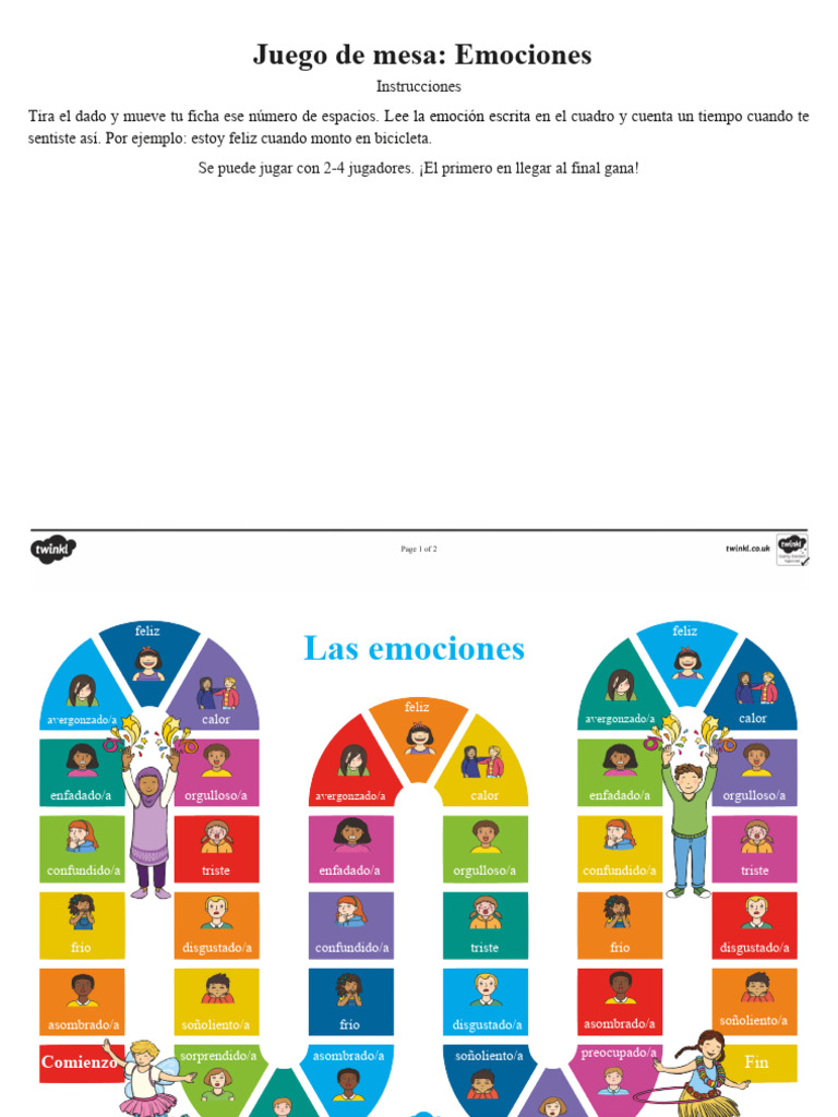 Juego de mesa sobre emociones | PDF
