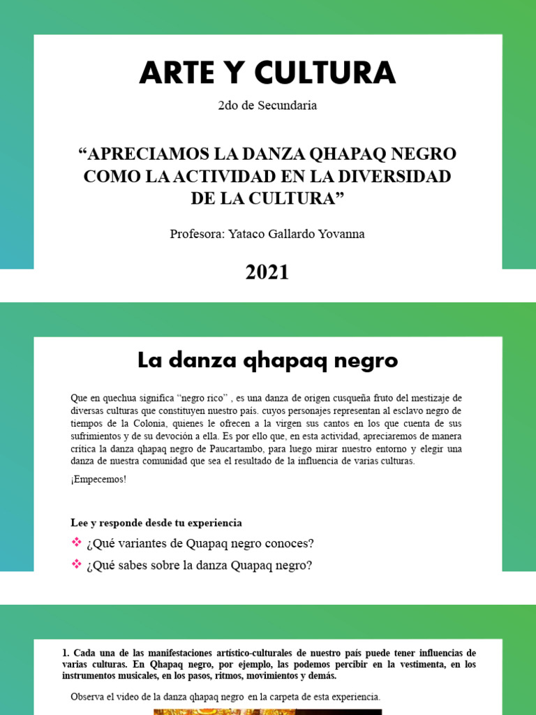 11-06-21 Apreciamos La Danza Qhapaq Negro Como La Actividad en La ...
