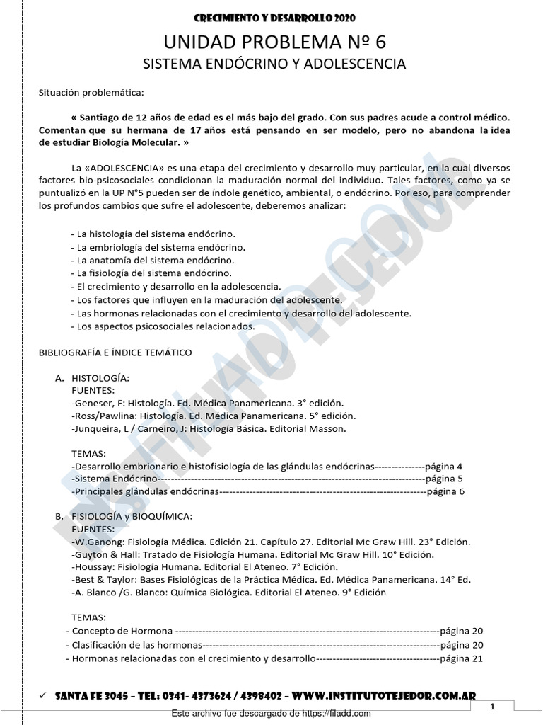 CyD UP6 2020 | PDF | Glándula pituitaria | Glándula suprarrenal