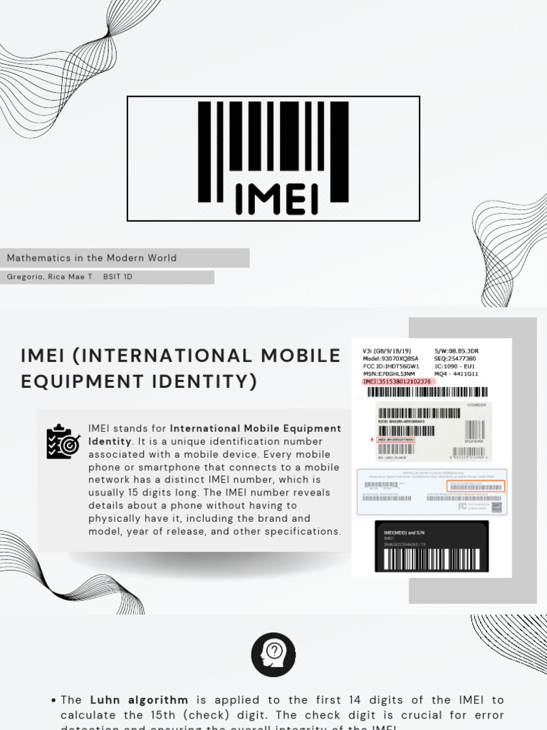 Imei (International Mobile Equipment Identity) | PDF | Algorithms ...