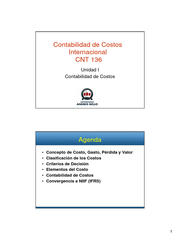 Contabilidad de Costos: Conceptos y Clasificación | PDF | normas internacionales de INFORMACION ...