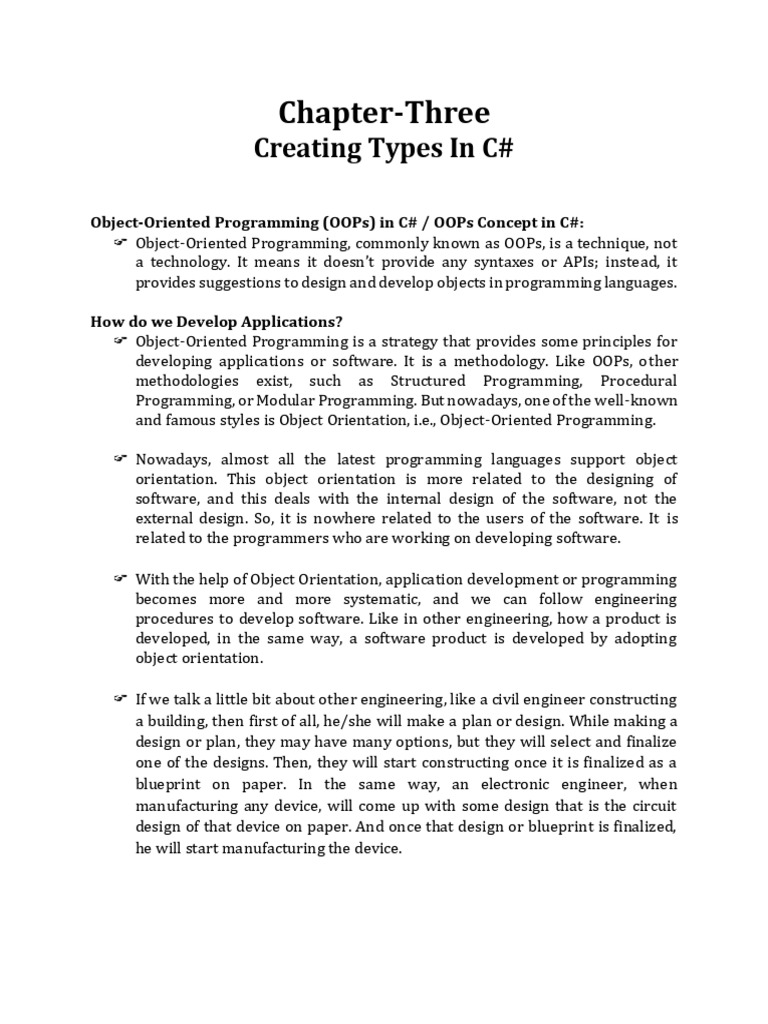 Chapter Threecreating Types In C Pdf Programming Constructor Object Oriented Programming 1414