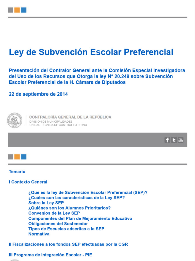 Ley SEP: Presentación y Fiscalización | PDF | Negocios | Finanzas y dinero