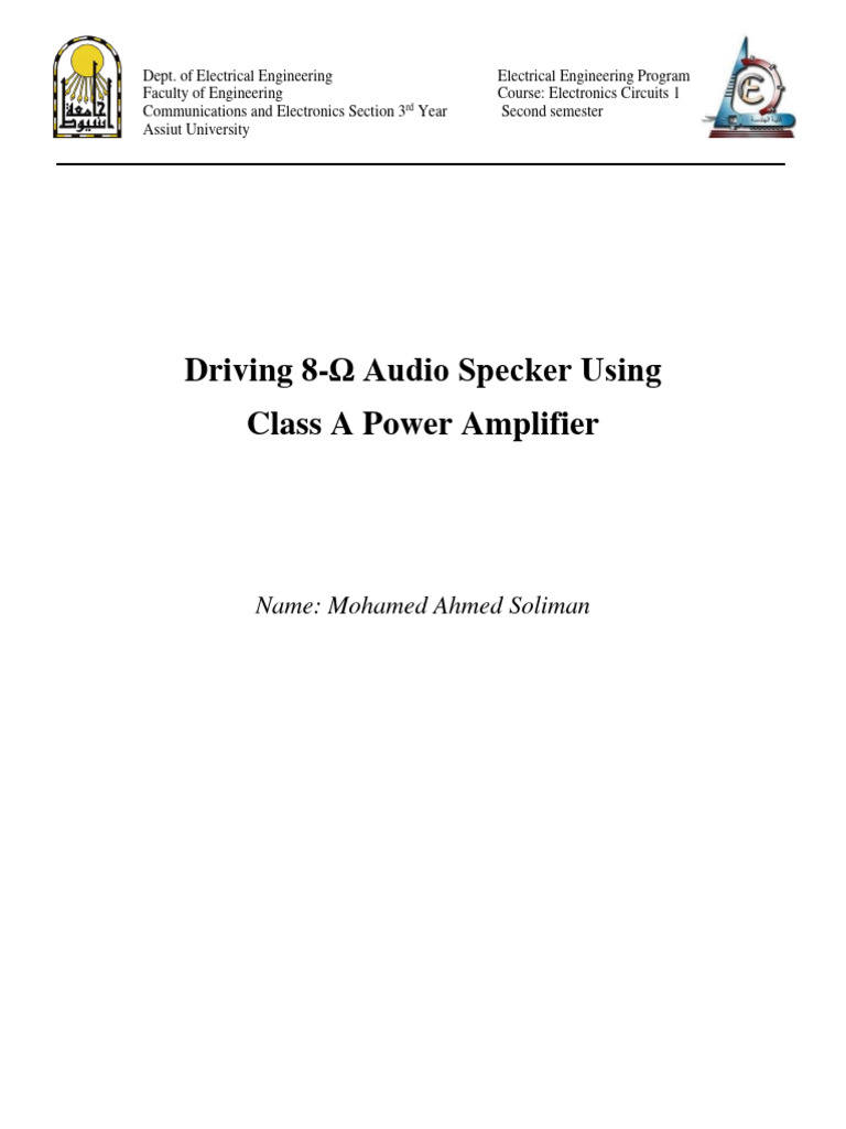 Electronics Report | PDF | Amplifier | Electromagnetism