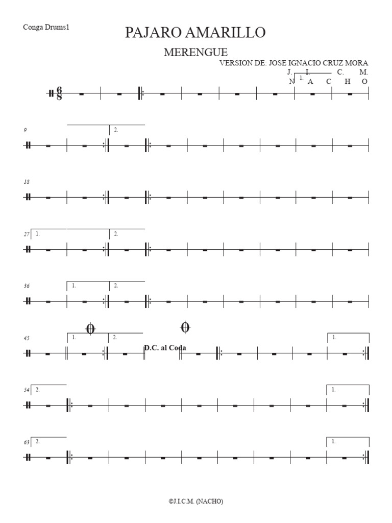 Pajaro Amarillo BANDA - Conga Drums | PDF