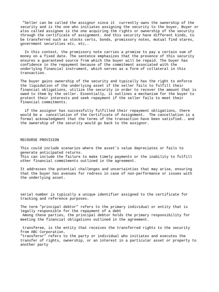 Script 1 | Download Free PDF | Debt | Assignment (Law)