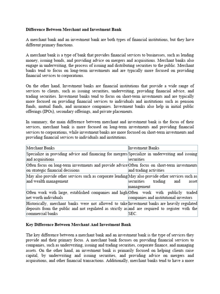 Types of Banking Business IMP 2024 | PDF | Investment Banking | Banks