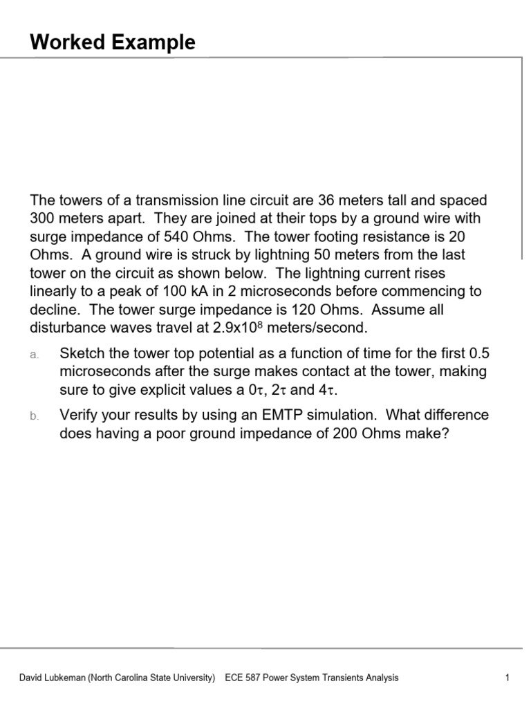 Lecture 11b - Worked Example - Lightning Strike | PDF