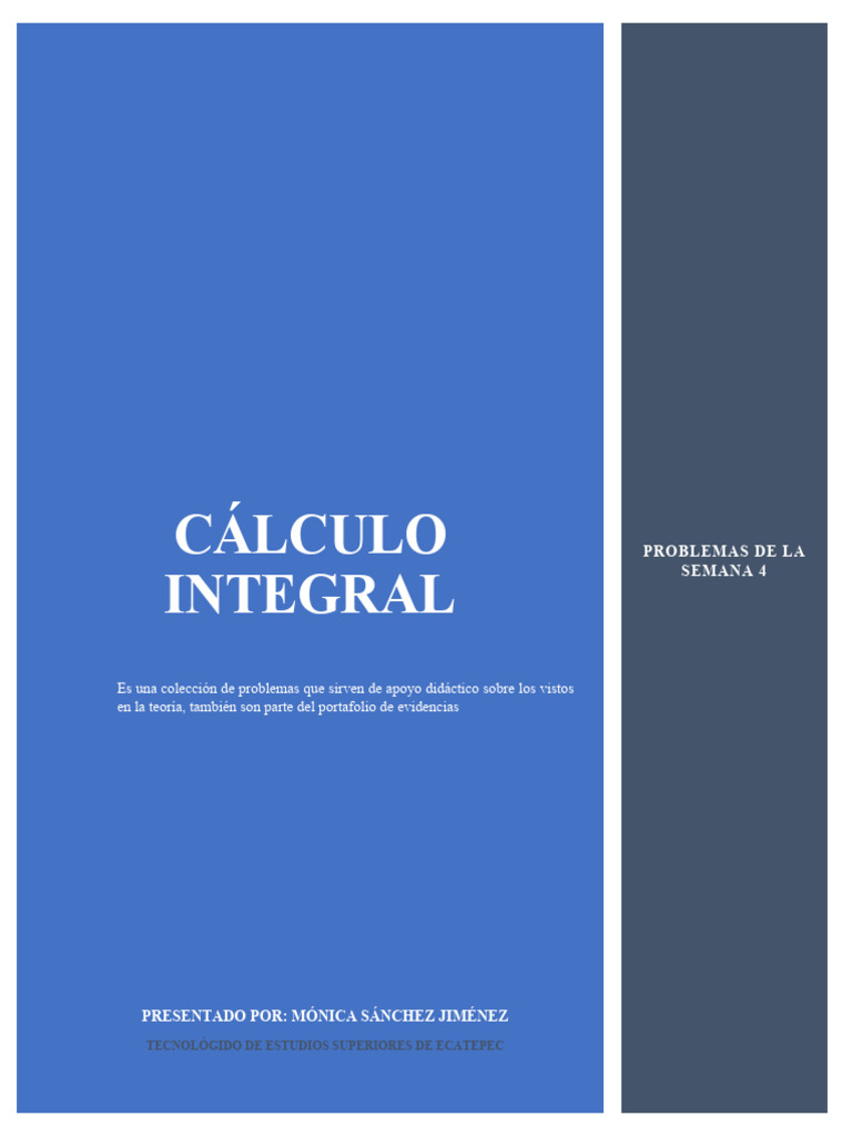 4) Tarea4 Cál Int | PDF | Integral | Análisis matemático