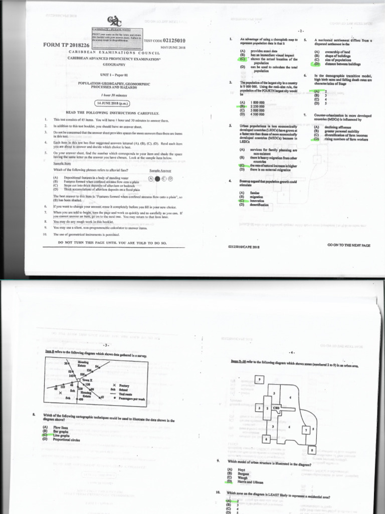 Geography Unit 1 Paper 1 2018 | PDF