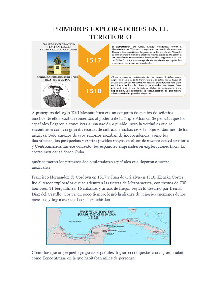 Primeros Exploradores en El Territorio | PDF