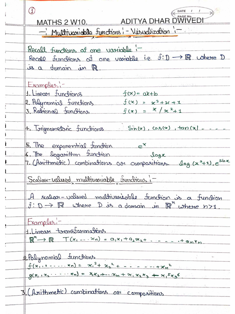 MATHS2 Short Notes IITM Bs | PDF