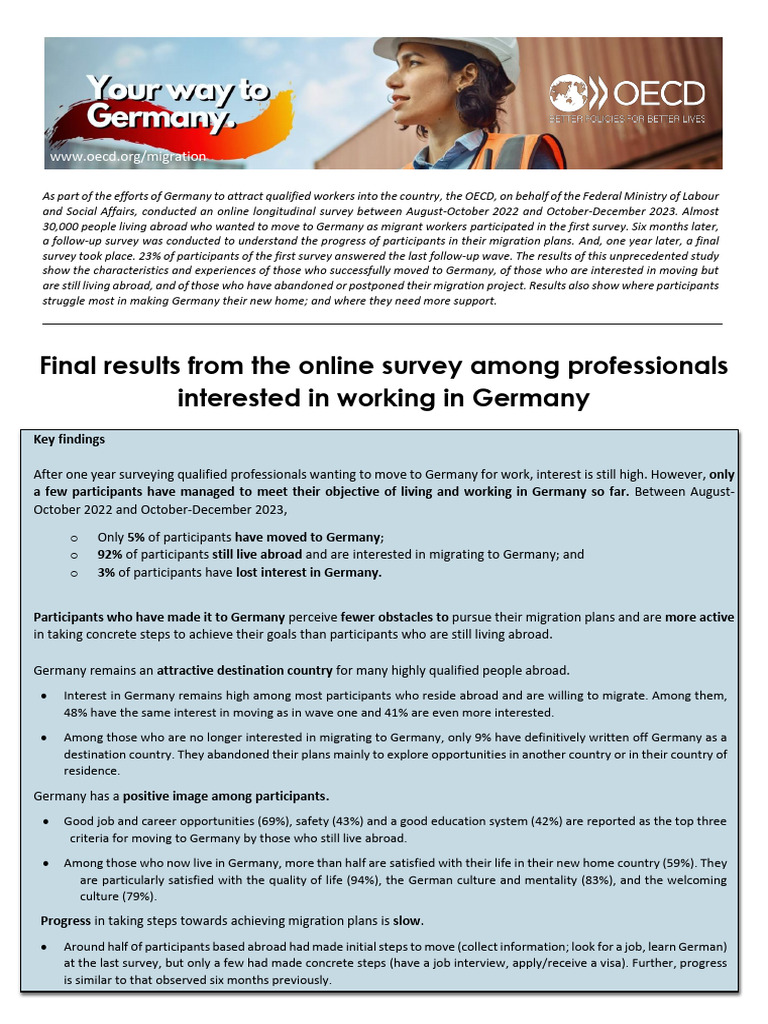 Main Fidnings Final Survey ENG | PDF | Immigration | Human Migration