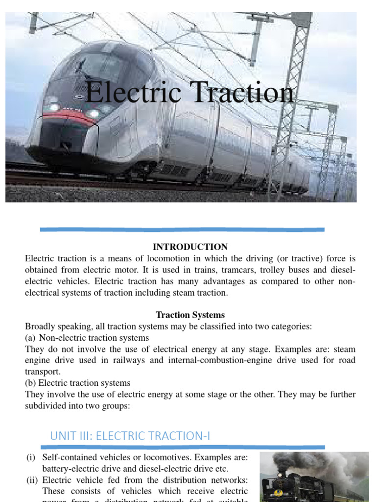 Electric Traction Part 1 | PDF | Electric Motor | Alternating Current