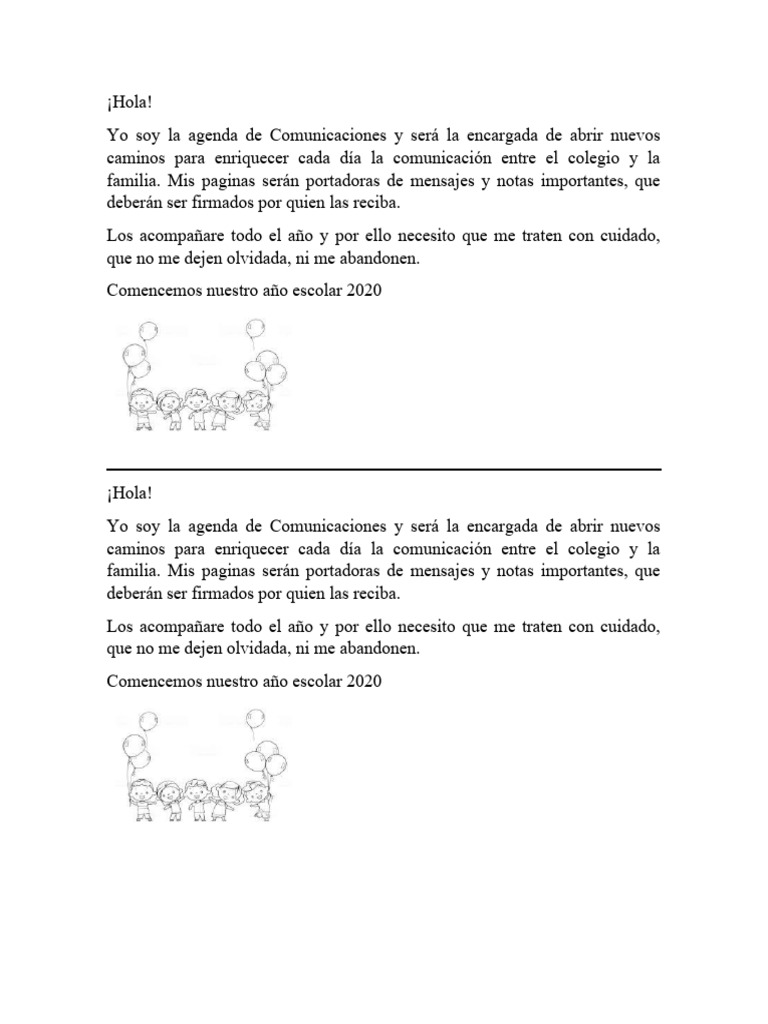 Cuaderno de Comunicados Escolar 2020 | PDF