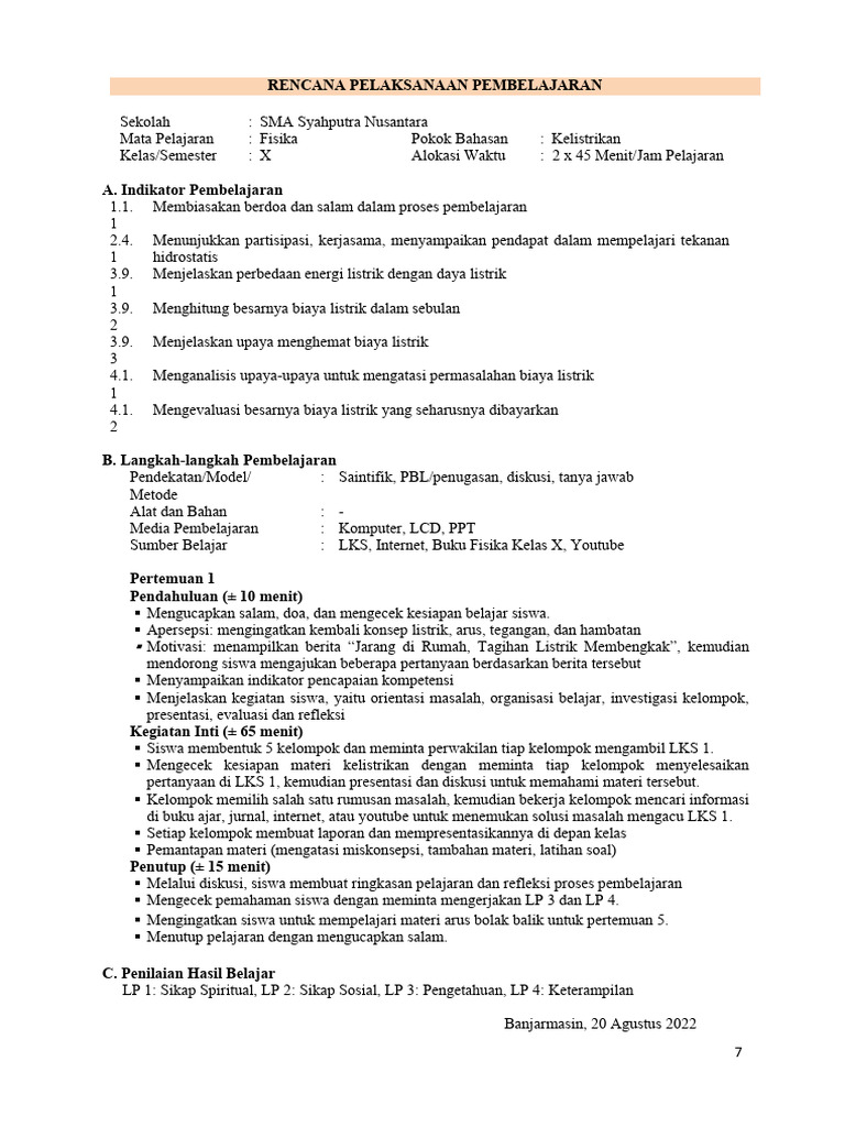 RPP PBL - Pemecahan Masalah Matematis | PDF | Pengembangan Diri | Kesehatan Holistik