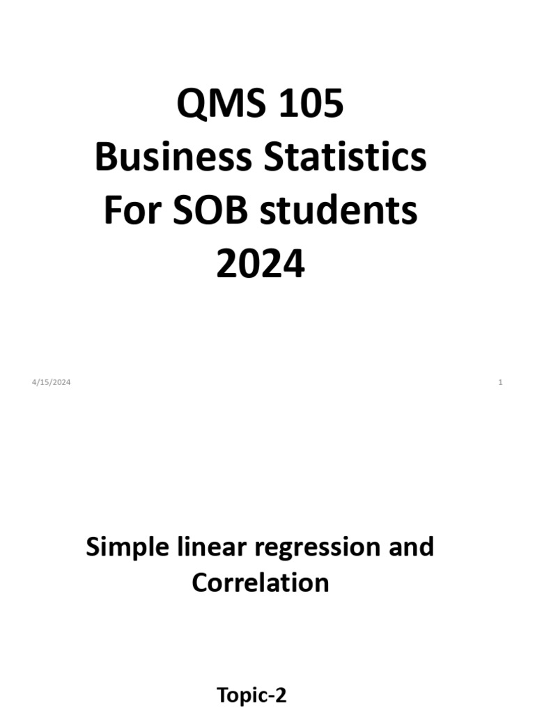 Simple Linear Regression and Correlation | PDF | Statistical Analysis | Teaching Mathematics