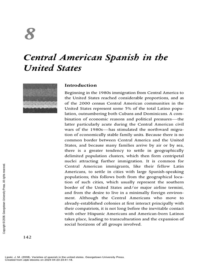 Varieties of Spanish in The United States - (8. Central American ...
