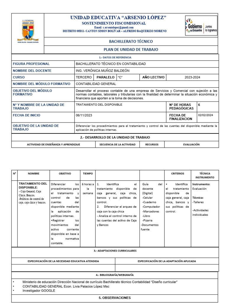 U5 y U6 PUD Contabilidad General - 2023 | PDF | Contabilidad | Plan de estudios
