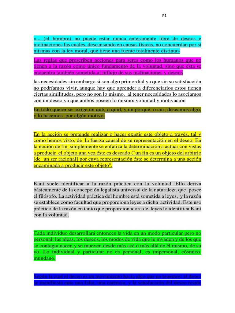 La Complejidad del Deseo Humano | PDF | Razón | Immanuel Kant