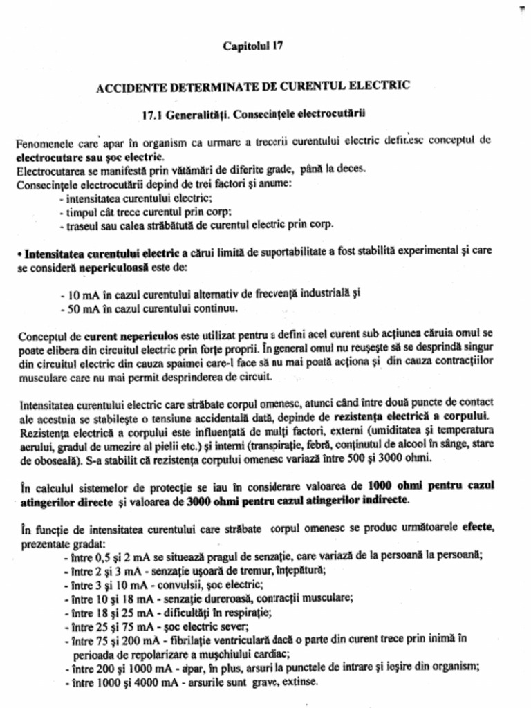 Accidente Determinate de Curentul Electric | PDF