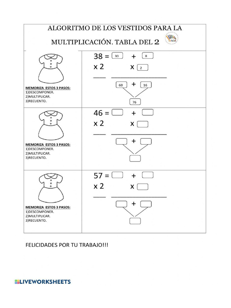 Multiplicar Tabla Del 2 | PDF