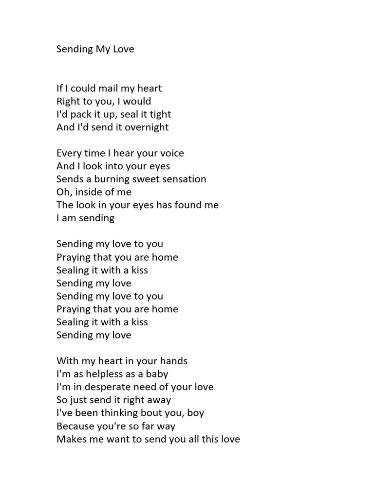 Sending My Love Poem | PDF