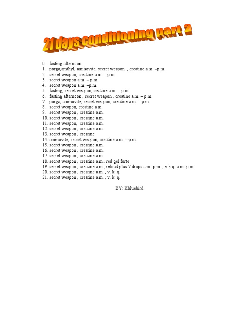 21 Days Conditioning Part 2