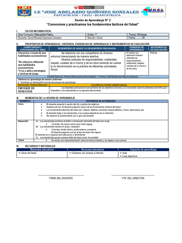 1° Sesión de Aprendizaje 02 | PDF | Evaluación | Aprendizaje