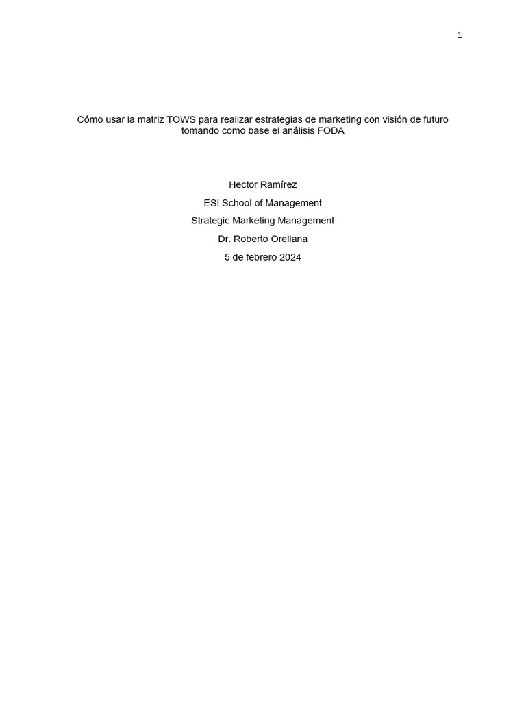 Como usar la matriz TOWS para realizar estrategias de marketing con ...
