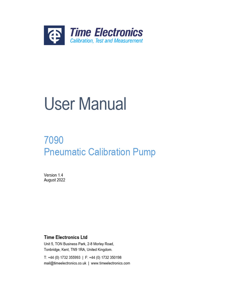 Pneumatic Calibration Pump | PDF | Pump | Calibration