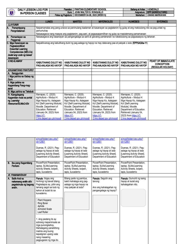 Q2 Week5 Epp-Grade5 | PDF