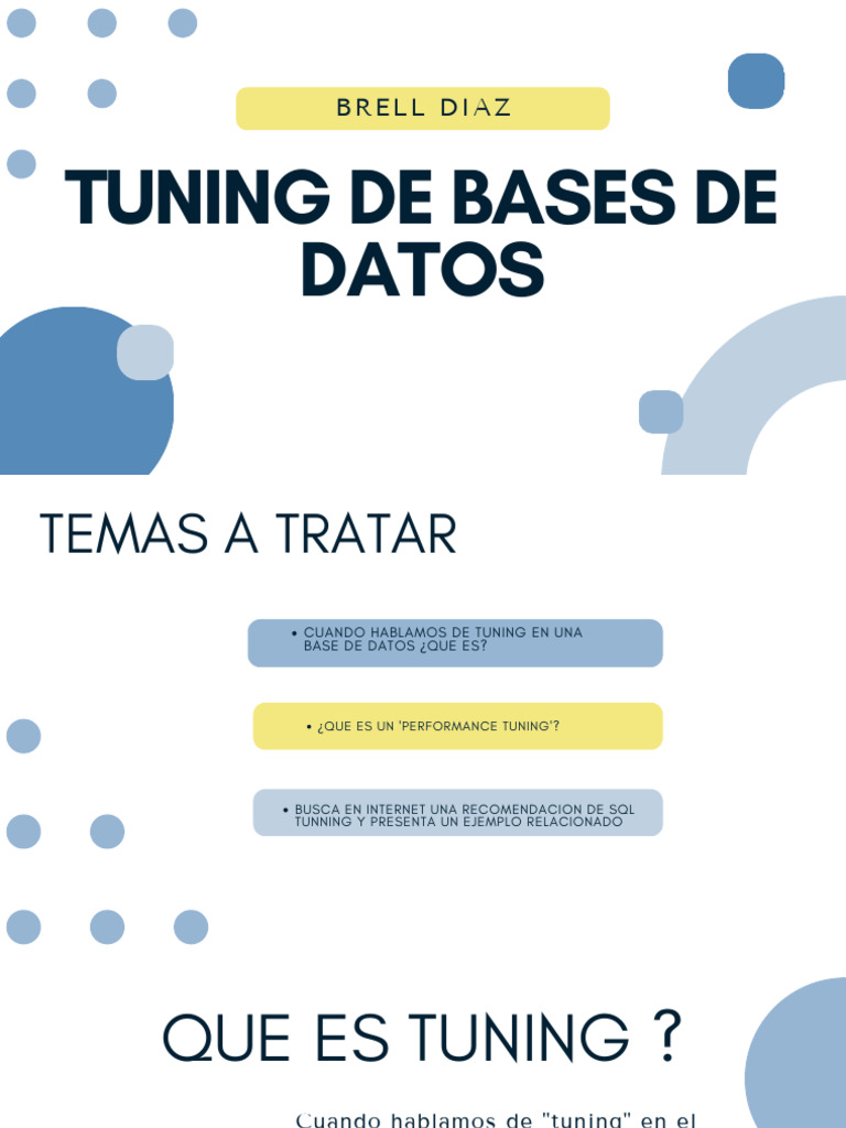 Tuning de Bases de Datos | PDF | Informática