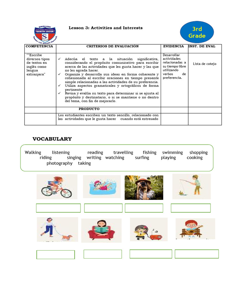 Lesson 3 - 3º Grado | PDF