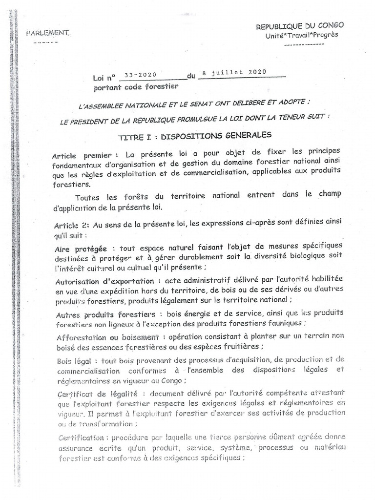 21.07.2020 Nouveau Code Forestier RoCongo | PDF