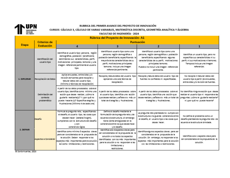 Rubrica Del Primer Avance Del Proyecto de Innovación | PDF ...