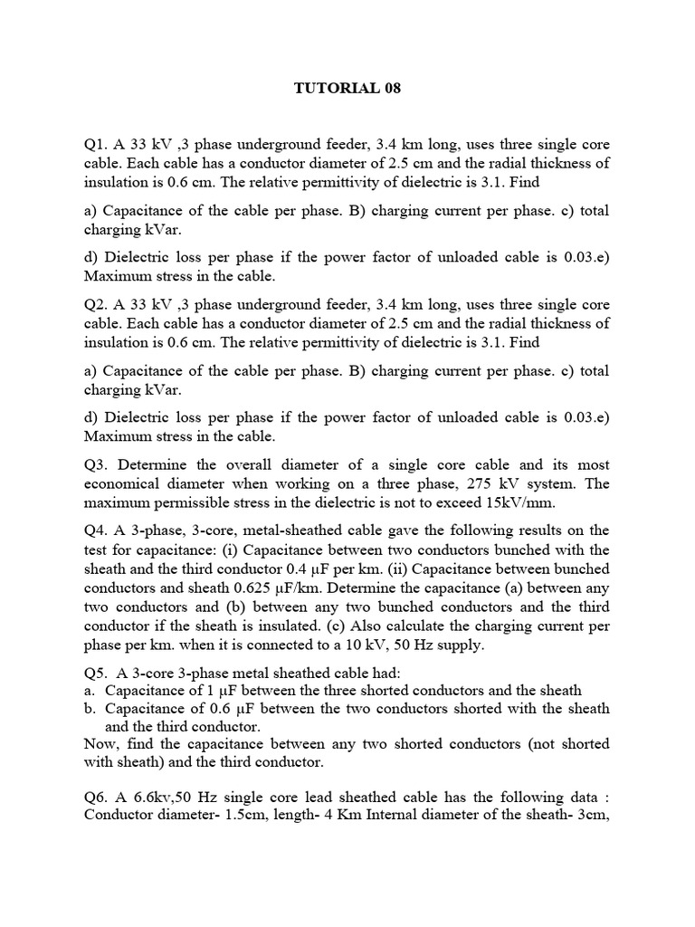 Tutorial 08 | Download Free PDF | Dielectric | Insulator (Electricity)