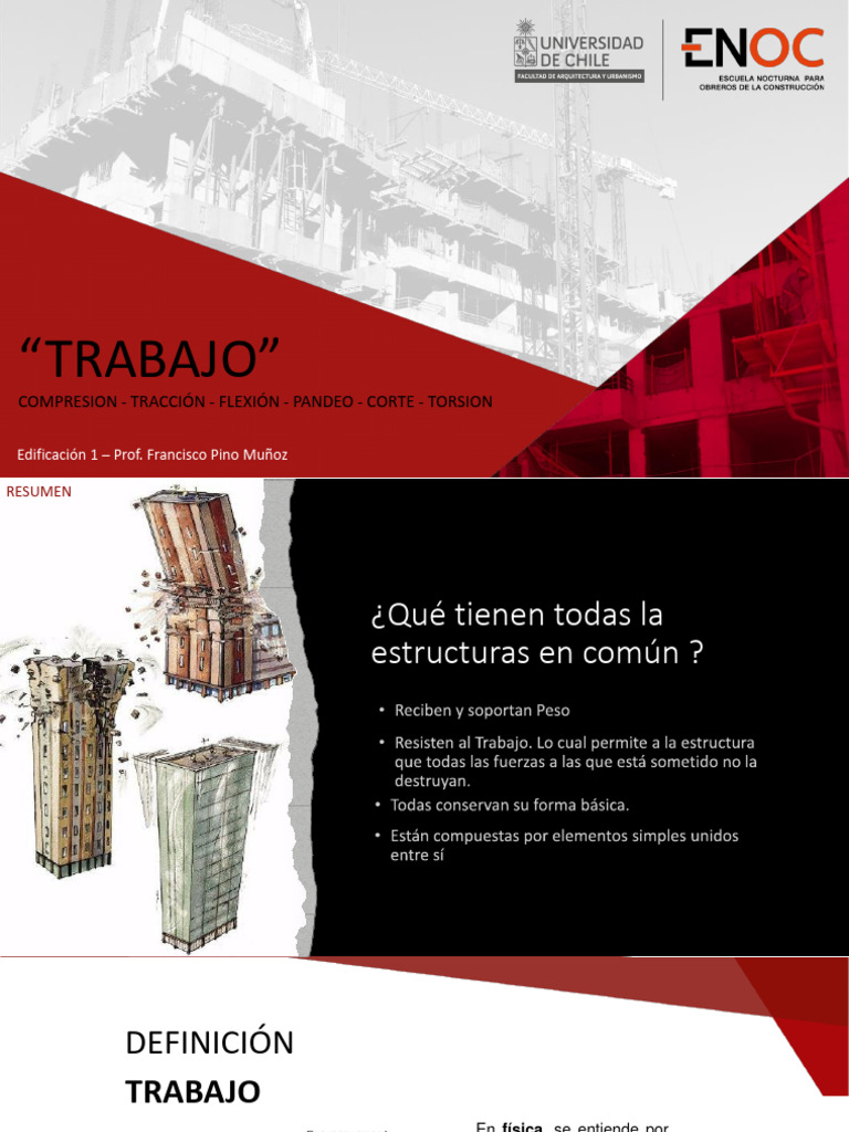 Sesión N3 - Edificación I - Trabajo Estructural | PDF | Pandeo | Doblar