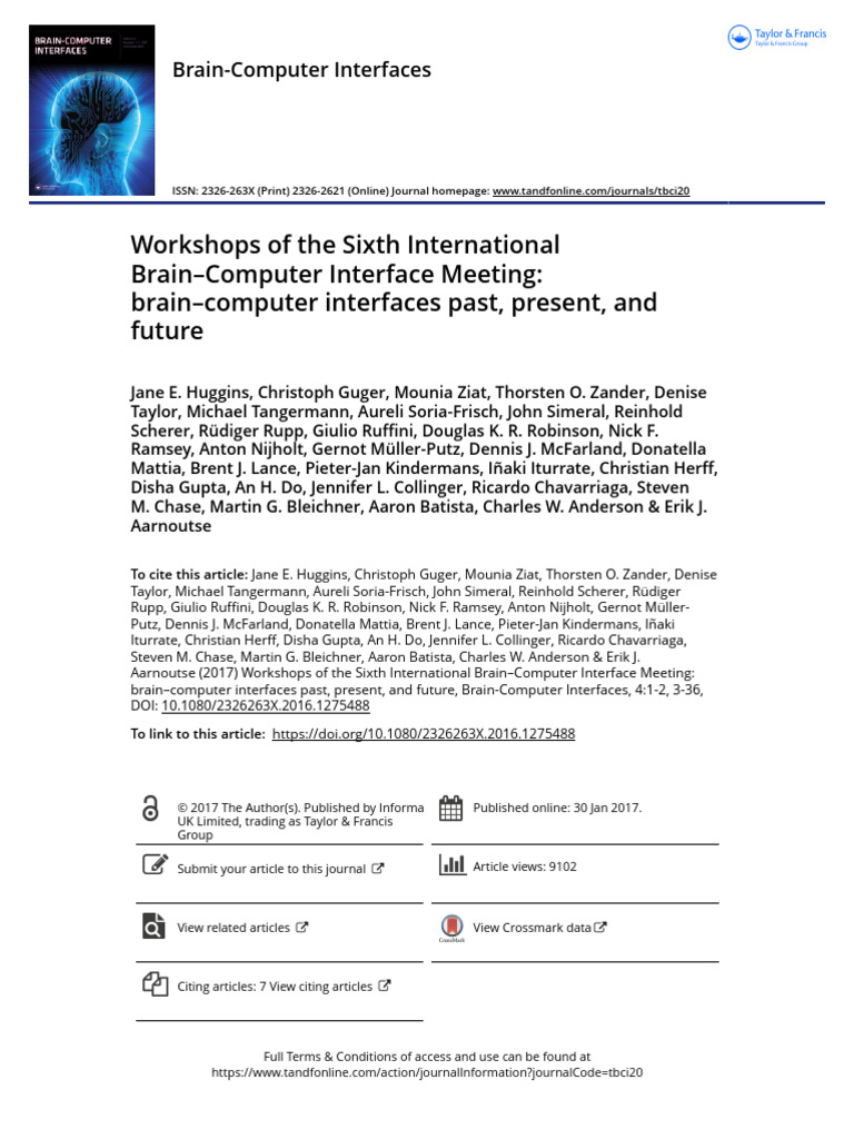 Workshops of The Sixth International Brain Computer Interface Meeting ...