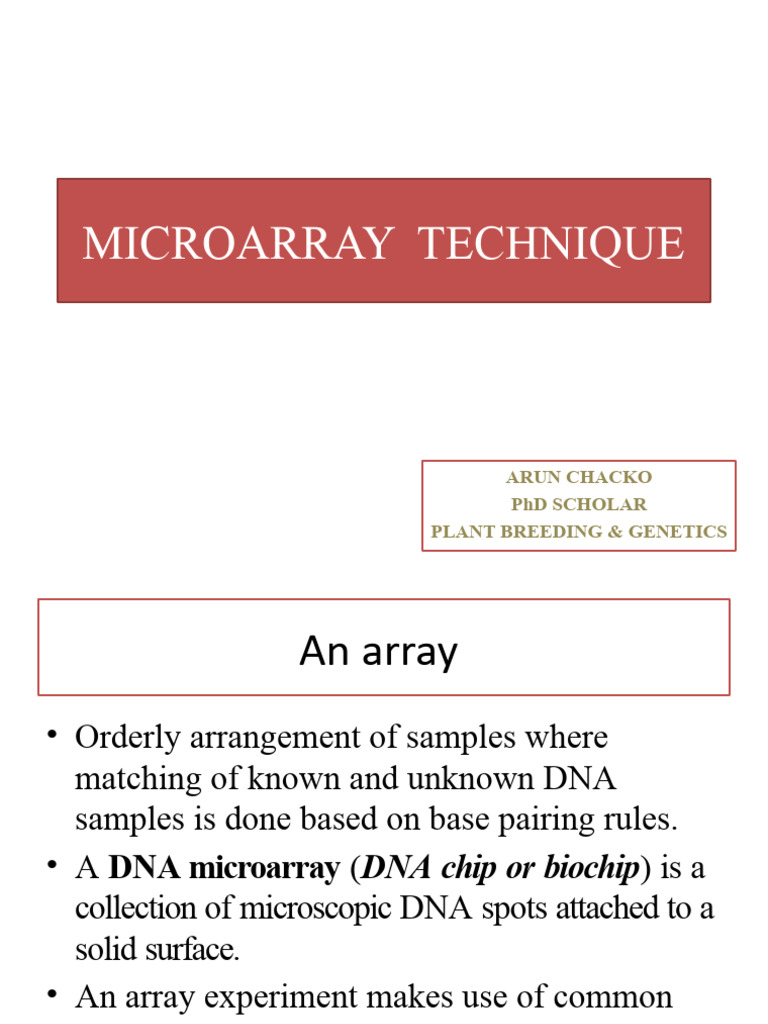 Microarraytechnique 200506031603 | PDF | Dna Microarray | Complementary Dna