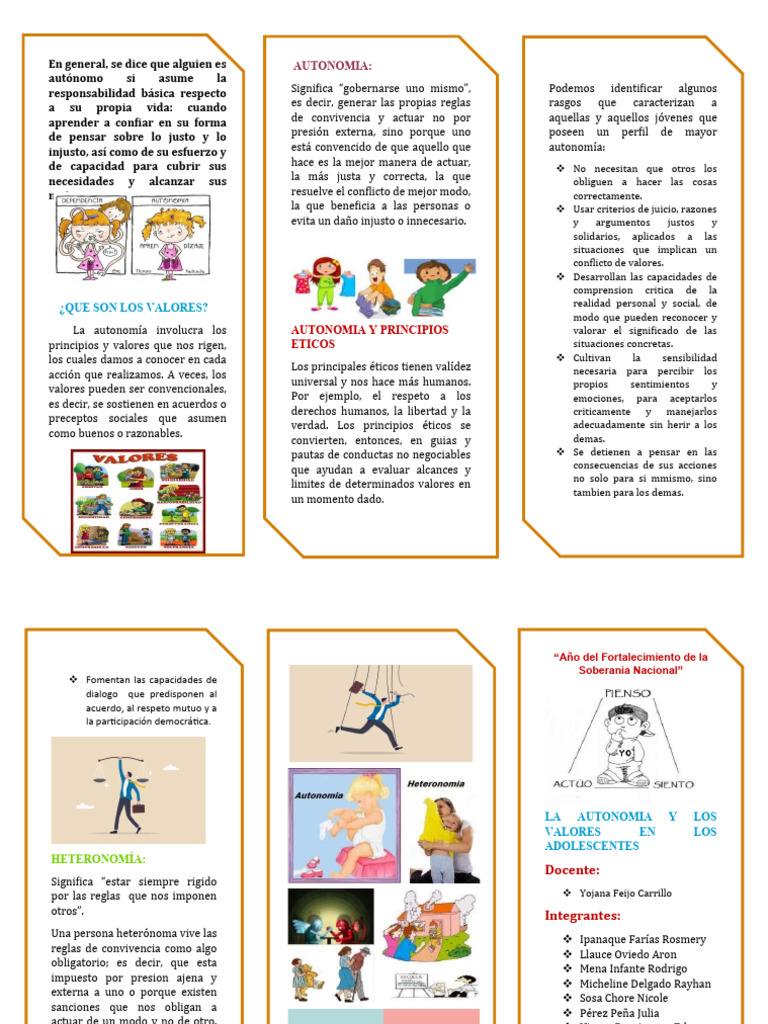 Triptico Autonomia | PDF | Autonomía | Psicología Social