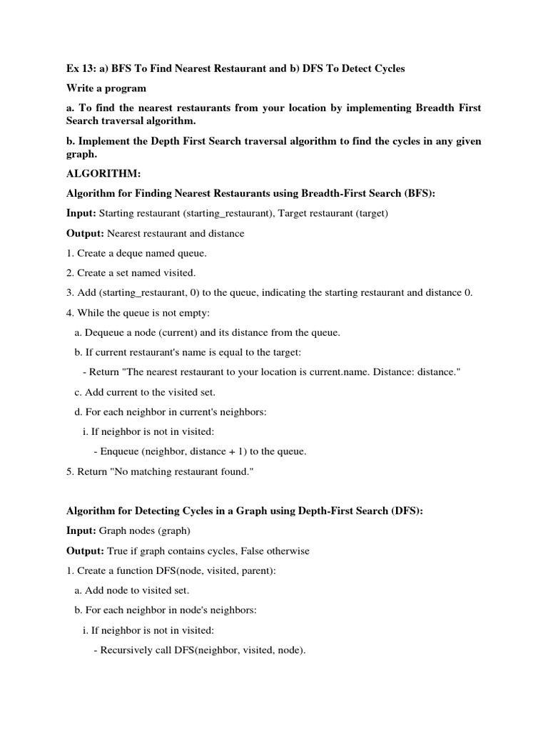 Ex 13 | PDF | Theoretical Computer Science | Algorithms