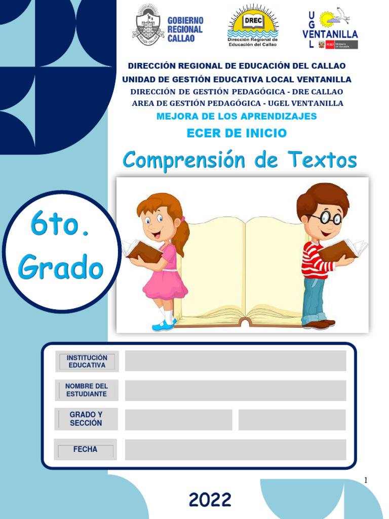 6TO GRADO COMPRENSION DE TEXTO | PDF