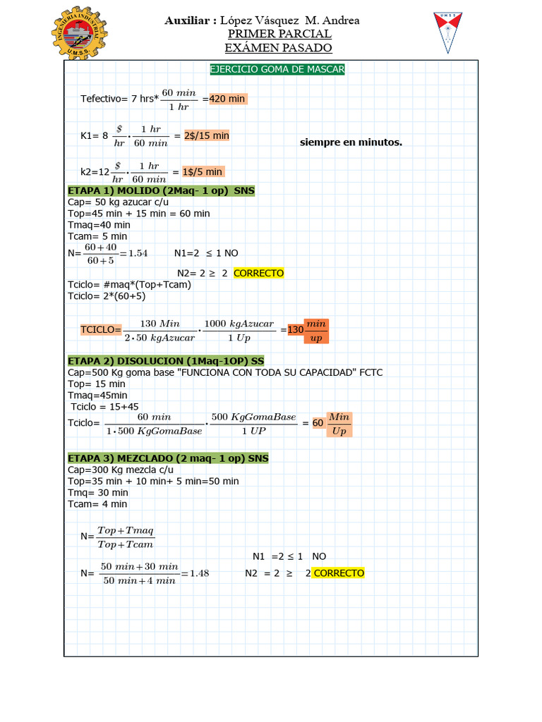 Examen Goma de Mascar Resuelto | PDF | Confitería De Azúcar