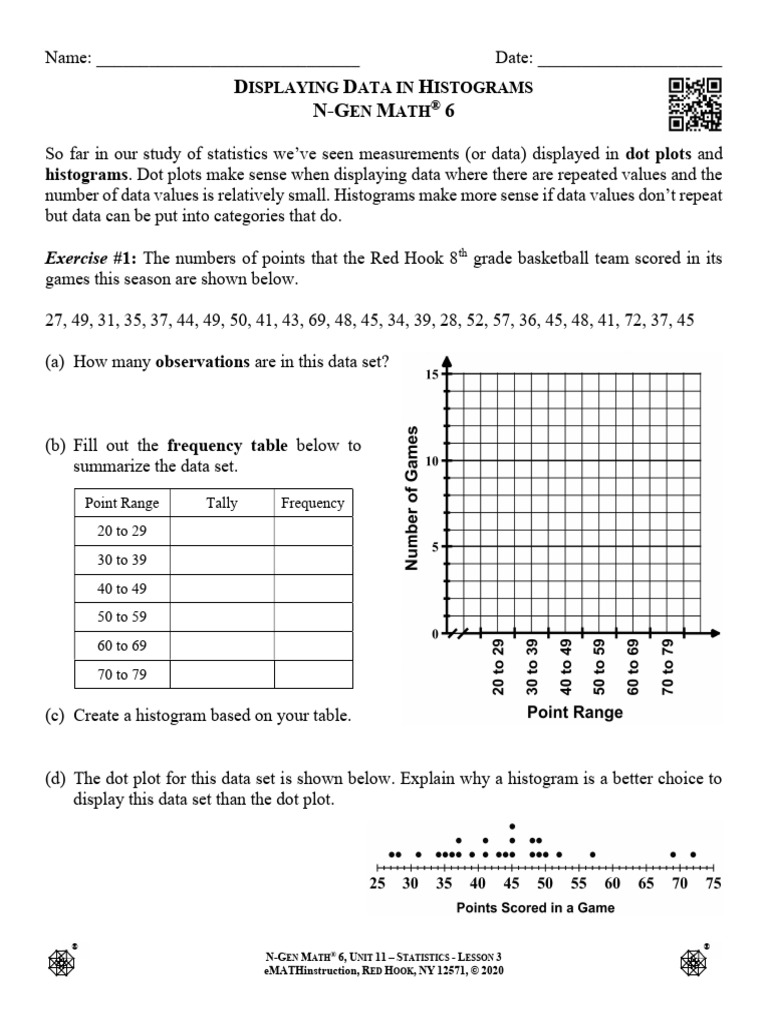 N Gen Math 6.unit 11.lesson 3.displaying Data in Histograms 1 | PDF ... N Gen Math 6.unit 11.lesson 3.displaying Data in Histograms 1 | PDF ...