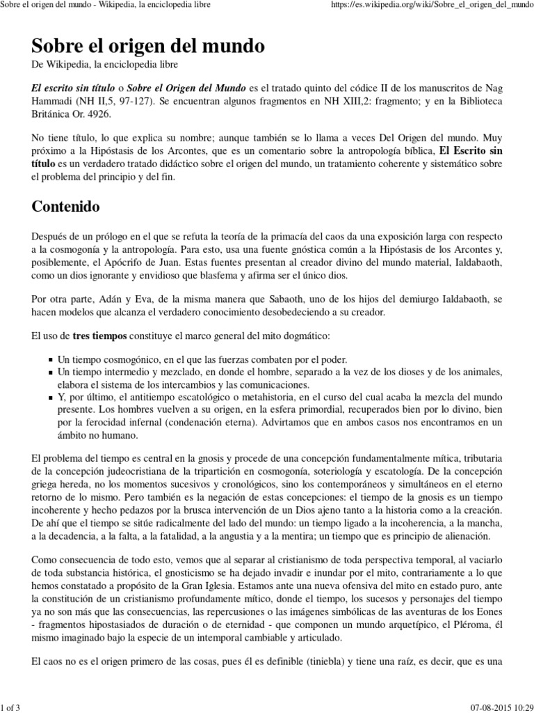 Sobre El Origen Del Mundo - Wikipedia, La Enciclopedia Libre | PDF ...
